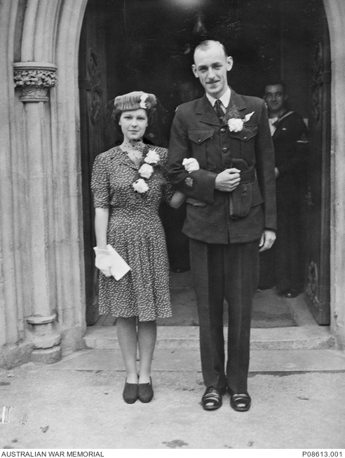 Wedding portrait of Warrant Officer (WO) Jack Sealey and Aircraftwoman ...