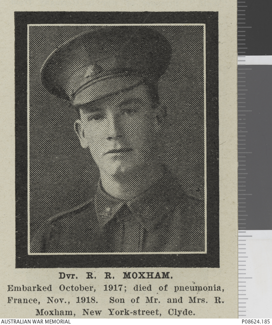 Studio portrait of 15263 Private (later Driver) Richard Robert Moxham ...