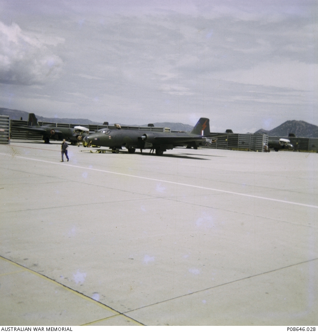RAAF ground crew perform the after flight checks on a 2 Squadron ...
