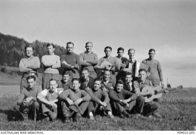 Group portrait of 18 Allied Prisoners of War at Stalag XVIIIa working ...