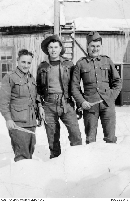 Portrait of three Allied Prisoners of War (POW) at Stalag XVIIIa ...