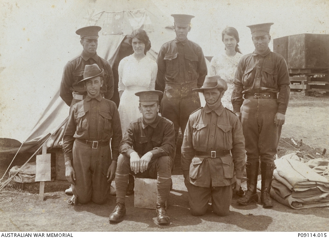 Outdoor group portrait taken at Broadmeadows Camp, Victoria ...