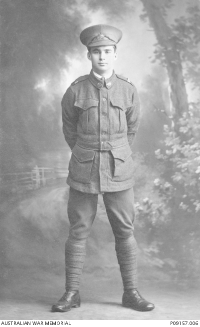 Studio portrait of 4064 Private Roy Heath Jones. He enlisted at 17 ...