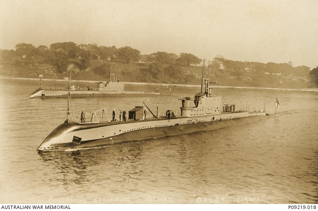 Australian submarines HMAS Otway and HMAS Oxley. | Australian War Memorial