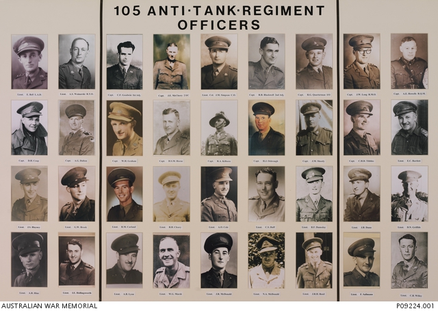 The Officers of 105 Anti-Tank Regiment. This photographic memorial ...