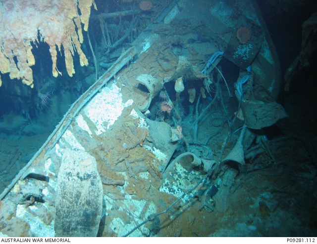 dive-2-hmas-sydney-ii-wreck-shell-exit-hole-in-mild-steel-plate-possibly-wreckage-from-a-turret