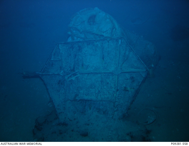 Dive 3 HMAS Sydney II Debris Field Bridge deck head resting against ...