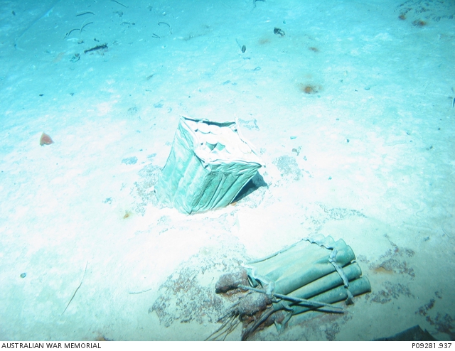 Dive 7 HMAS Sydney II Debris Field 4-inch ammunition bundled together ...