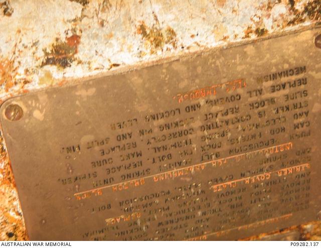 Dive 7 HMAS Sydney II Debris Field Brass tally plate on side of ...