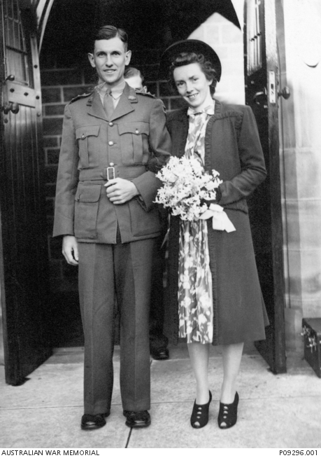 Wedding day portrait of WX3357 Captain (later Major) Douglas William ...