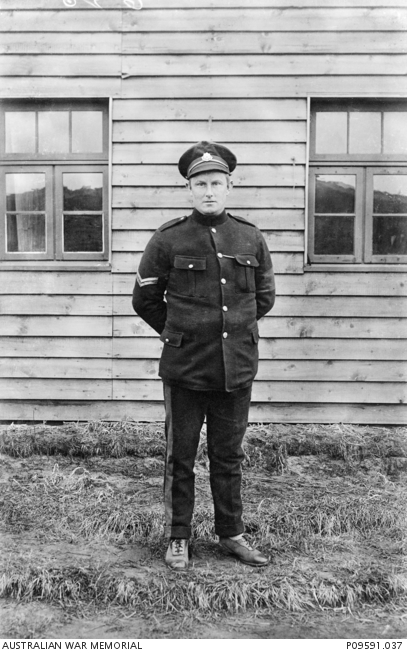 Outdoor portrait of an unidentified Allied Corporal prisoner of war ...