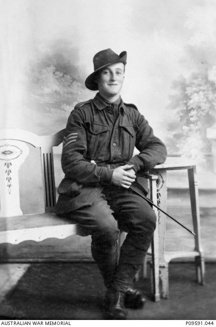 Studio portrait of 4199 Sergeant William Charles Groves, 14th Battalion ...