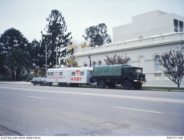 Army Display and Information Unit recruitment caravan parked in the ...