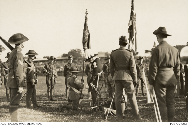The ceremony for the presentation of colours to the 58th Infantry ...