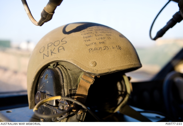 The helmet of Lance Corporal Craig William Hancock, driver of ...