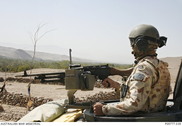 Convoy commander Captain Reece Ashton aboard Bushmaster 203396 ...
