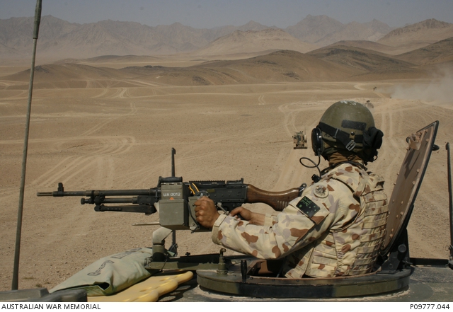 Convoy commander Captain Reece Ashton aboard Bushmaster 203396 ...