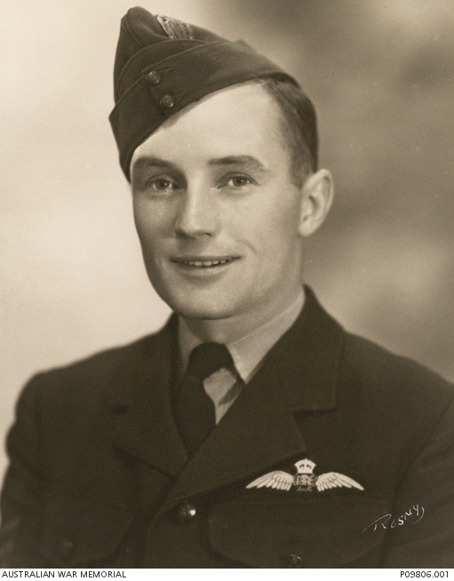 Studio portrait of 416375 Sergeant (Sgt) William Badger RAAF, 18 (Pilots) Advanced Flying Unit ...