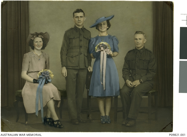 Wedding portrait of Q99691 Private Frederick Ernest Yates and Edith ...