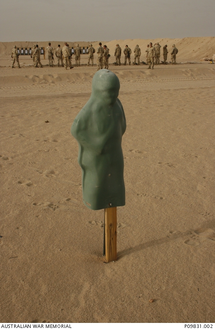 Target dummy at firing range practice, a requirement of all Australian ...