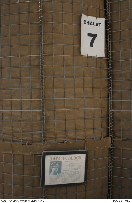 A HESCO barrier wall of "Badcoe Block" in Kamp Holland. Named after ...