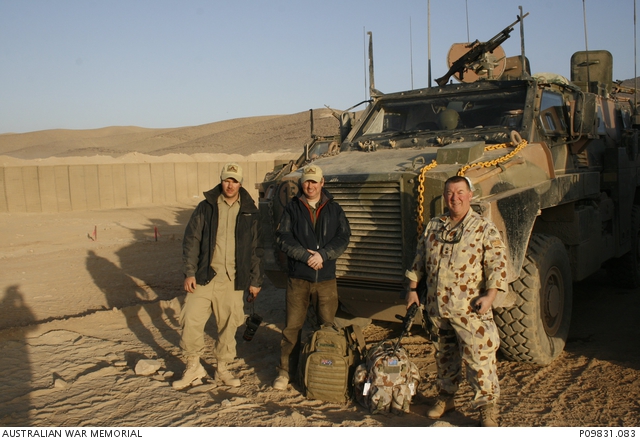 Shaun Gladwell, Nick Fletcher and Lieutenant Colonel Craig Johnston at ...
