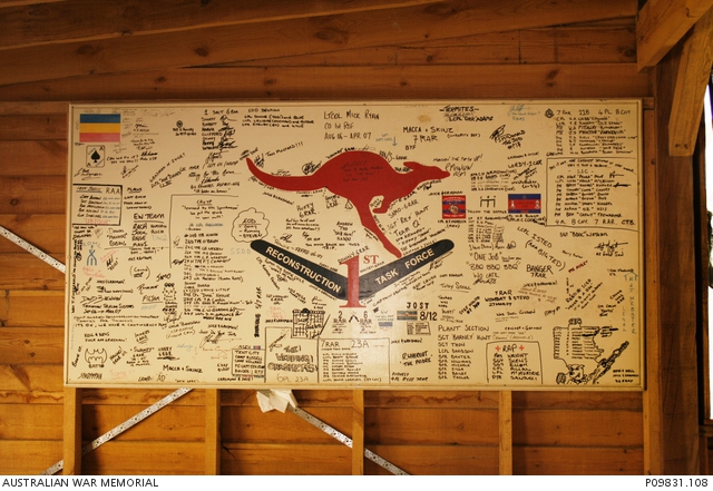 A board recording visitors and personnel assigned to the Mentoring and ...