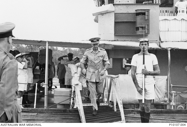 The Commander-in-Chief, Far East, Admiral Sir Varyl Begg, leaving after ...