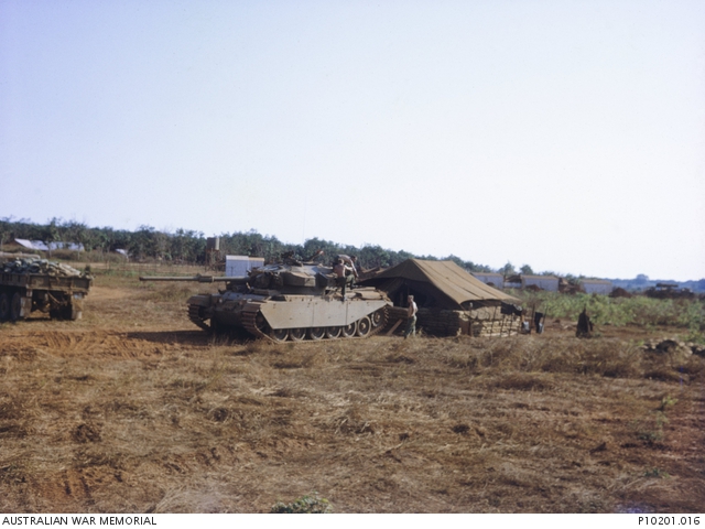A newly arrived Centurion Mk V/I tank from C Squadron, 1st Armoured ...