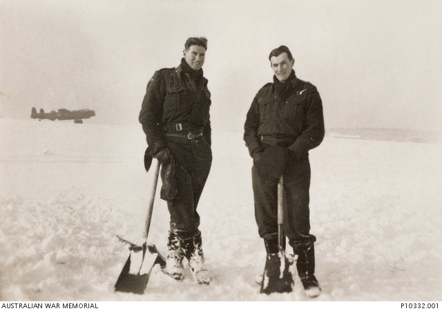 Photograph of Keith Miller and other in snow, RAAF | Australian War ...