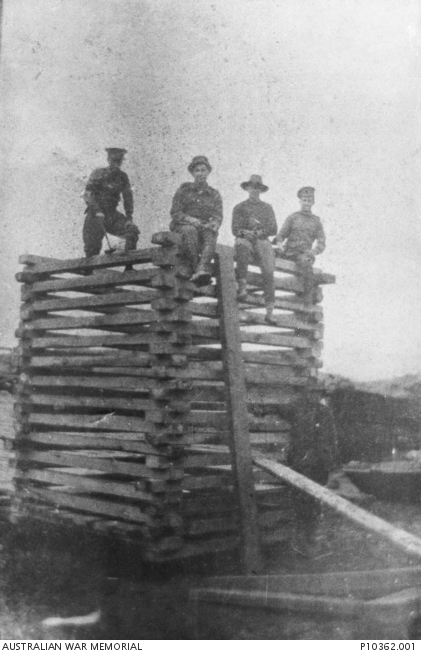 Unidentified Royal Australian Navy Bridging Train (RANBT) men posing on ...