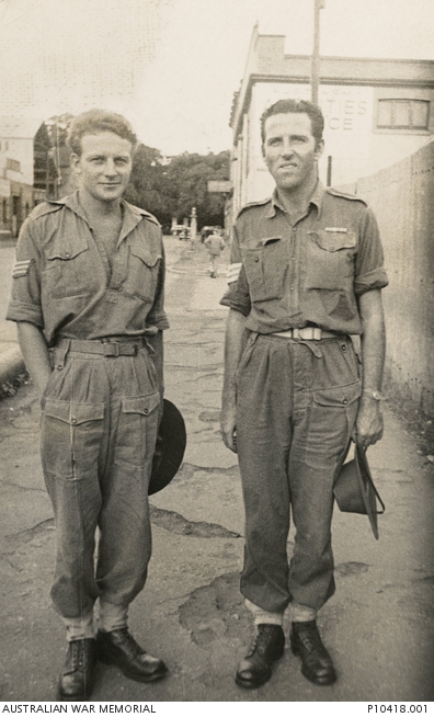 Informal portrait of two Australian servicemen. Identified on right is ...