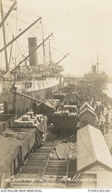 SS Ceramic and Berrima at Port Melbourne. From the collection of 1914 ...