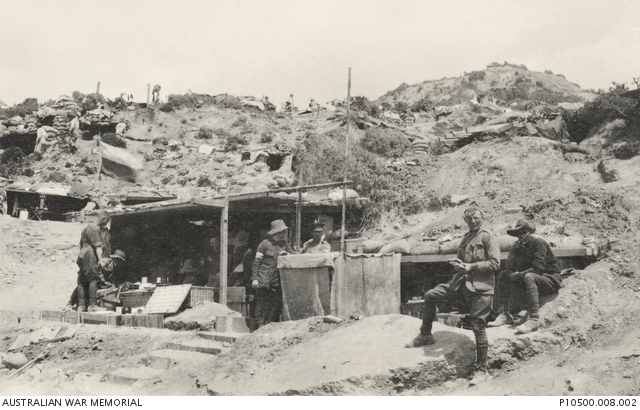 Unidentified soldiers resting at Gallipoli. This image is from the ...