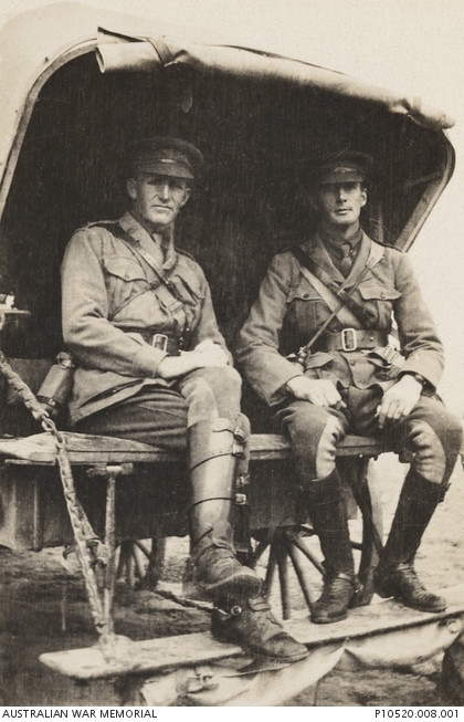 "Fraser and I in back of waggon." This image is from the collection of ...