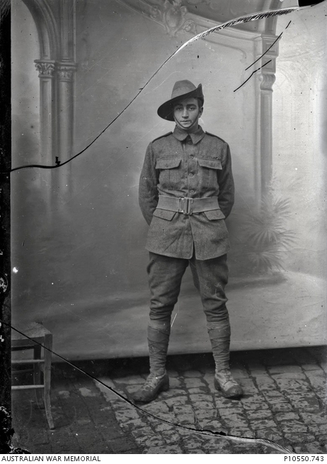 Portrait of an unidentified Australian soldier. From the Thuillier ...