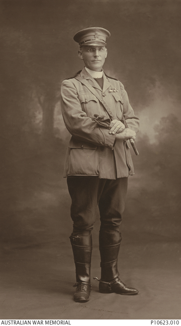 Studio portrait of the Reverend John Boardman VD. | Australian War Memorial