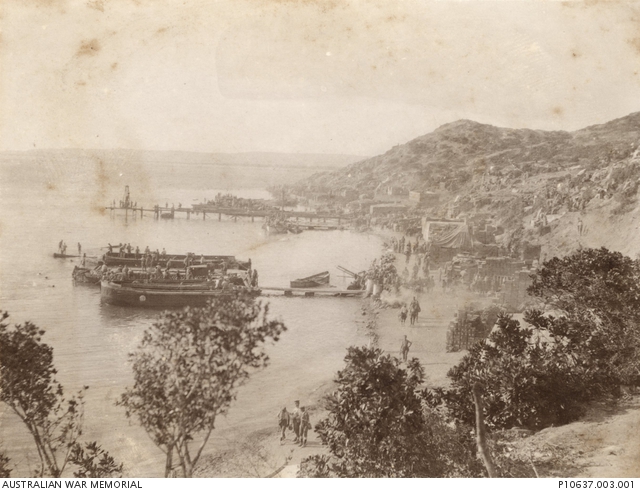 A view of Anzac Cove looking north toward Ari Burnu. This image is from ...