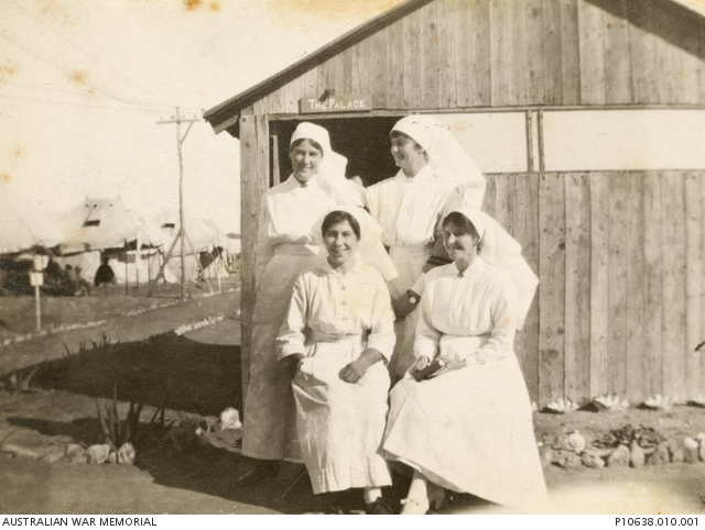 Informal group portrait of nurses of Queen Alexandra's Imperial ...