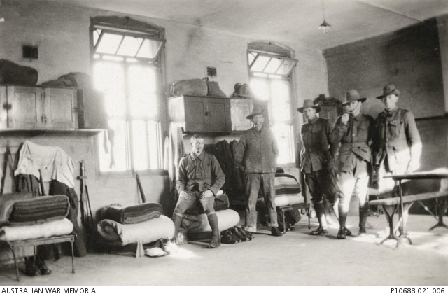 Australian soldiers in their room at Candahar Barracks. One of a series ...