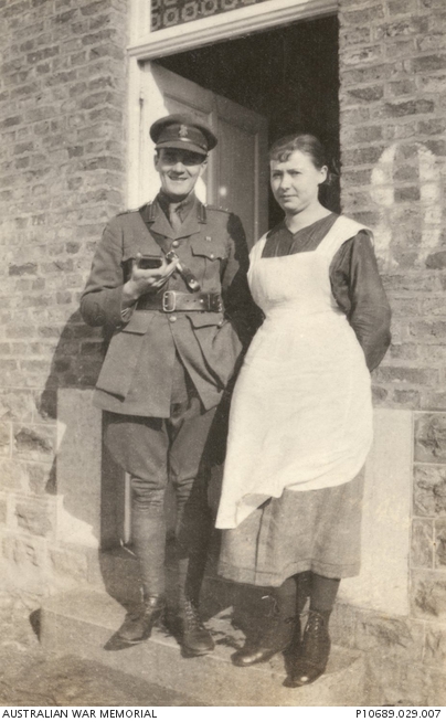 "Snapped". A Belgian lady photographed with Harry Downes outside a ...