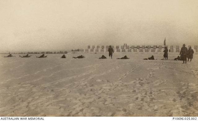Original caption reads: rifle butts. Rollestone Camp shewing troops ...