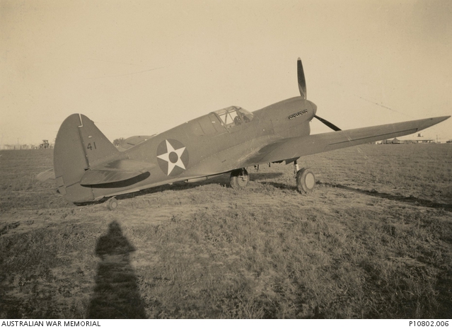 A P40 Warhawk (known as Kittyhawk in the RAF and RAAF), number 41. The ...