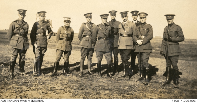 Informal group portrait of Australian Flying Corps (AFC) officers at ...