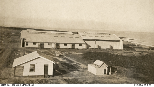 "End view of hangars - Point Cook Aviation School." (This photograph is ...