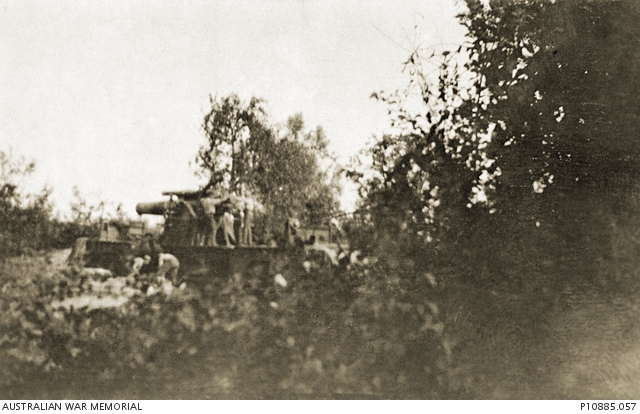 A British 12 inch Howitzer being used near Messines ridge, the Western ...
