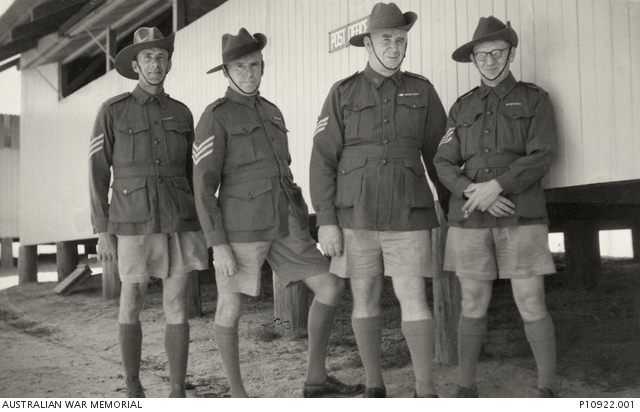 Outdoor group portrait of four veterans of the first AIF who ...