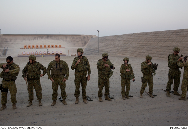 ADF personnel undertake weapons firing training at a Reception Staging ...