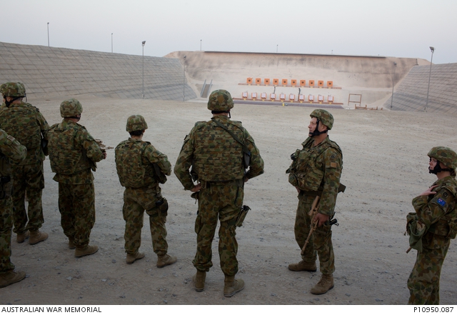 ADF personnel undertake weapons firing training at a Reception Staging ...
