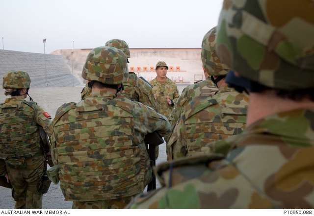 ADF personnel undertake weapons firing training at a Reception Staging ...